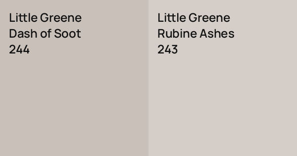 Little Greene Dash of Soot vs. Little Greene Rubine Ashes comparison
