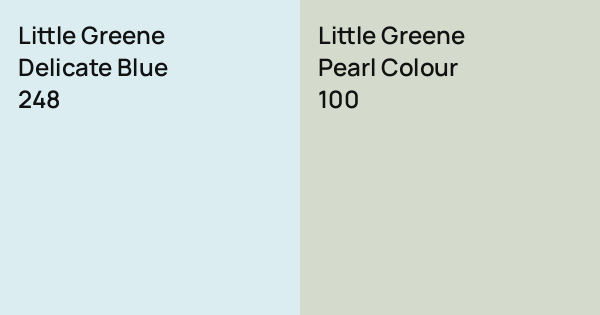 Little Greene Delicate Blue vs. Little Greene Pearl Colour comparison