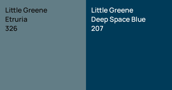 Little Greene Etruria vs. Little Greene Deep Space Blue comparison