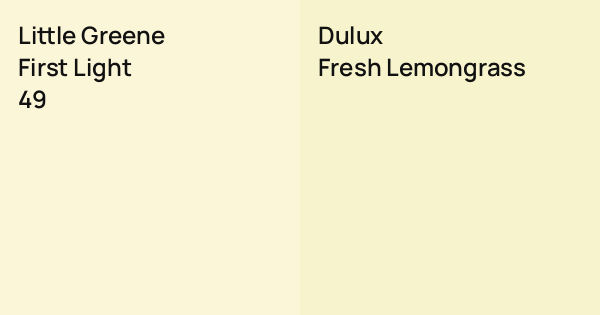 Little Greene First Light vs. Dulux Fresh Lemongrass comparison
