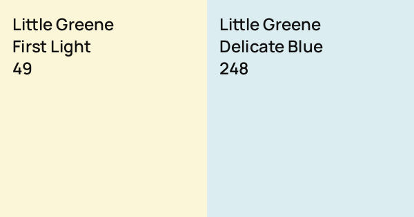 Little Greene First Light vs. Little Greene Delicate Blue comparison