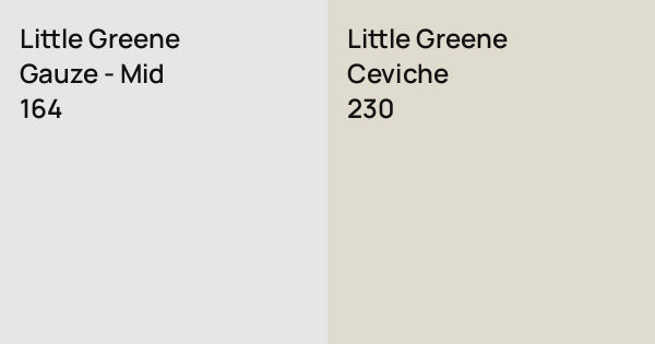 Little Greene Gauze - Mid vs. Little Greene Ceviche comparison