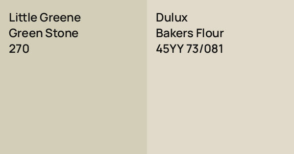 Little Greene Green Stone vs. Dulux Bakers Flour comparison