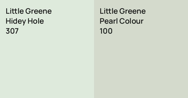 Little Greene Hidey Hole vs. Little Greene Pearl Colour comparison