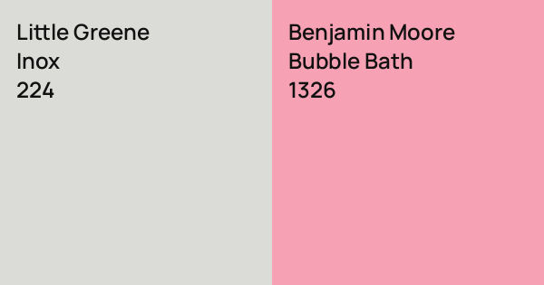 Little Greene Inox vs. Benjamin Moore Bubble Bath comparison