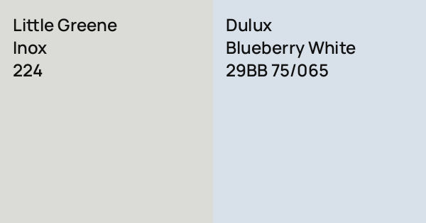 Little Greene Inox vs. Dulux Blueberry White comparison