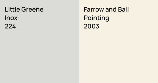 Little Greene Inox vs. Farrow and Ball Pointing comparison