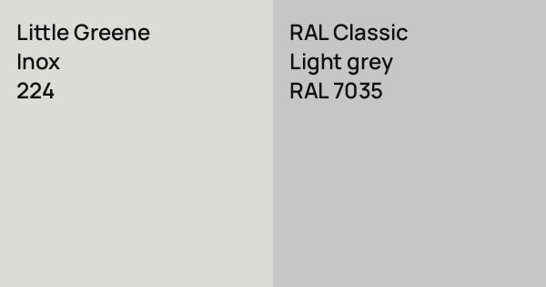 Little Greene Inox vs. RAL Classic Light grey comparison