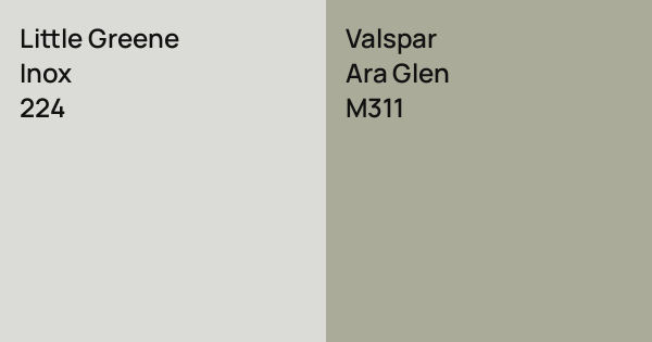 Little Greene Inox vs. Valspar Ara Glen comparison