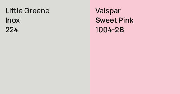 Little Greene Inox vs. Valspar Sweet Pink comparison
