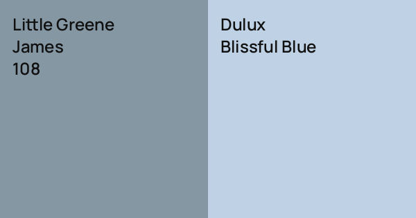Little Greene James vs. Dulux Blissful Blue comparison