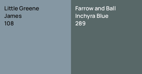 Little Greene James vs. Farrow and Ball Inchyra Blue comparison