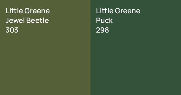 Little Greene Jewel Beetle vs. Little Greene Puck comparison
