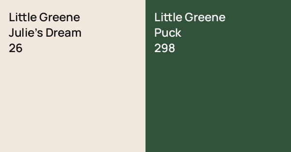 Little Greene Julie's Dream vs. Little Greene Puck comparison