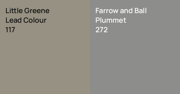 Little Greene Lead Colour vs. Farrow and Ball Plummet comparison