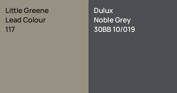 Little Greene Lead Colour vs. Dulux Noble Grey comparison