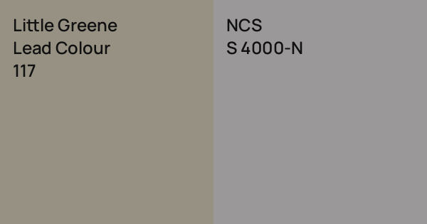 Little Greene Lead Colour vs. NCS S 4000-N comparison