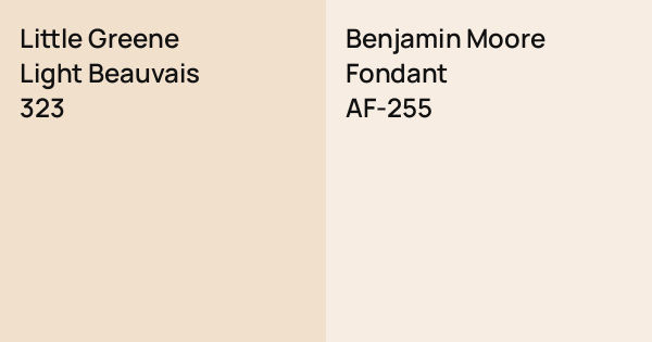 Little Greene Light Beauvais vs. Benjamin Moore Fondant comparison