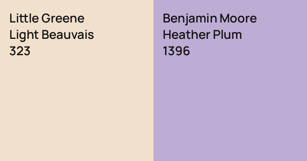 Little Greene Light Beauvais vs. Benjamin Moore Heather Plum comparison