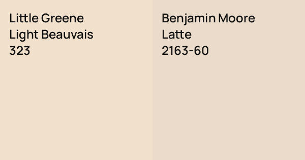 Little Greene Light Beauvais vs. Benjamin Moore Latte comparison