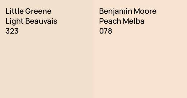 Little Greene Light Beauvais vs. Benjamin Moore Peach Melba comparison