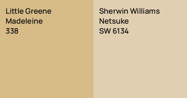 Little Greene Madeleine vs. Sherwin Williams Netsuke comparison
