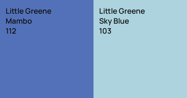 Little Greene Mambo vs. Little Greene Sky Blue comparison