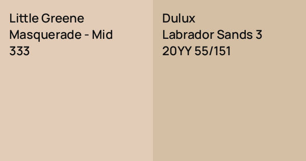 Little Greene Masquerade - Mid vs. Dulux Labrador Sands 3 comparison