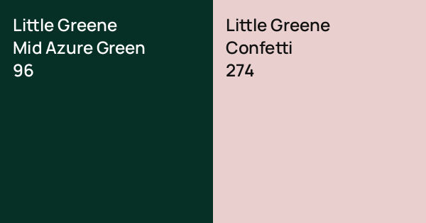 Little Greene Mid Azure Green vs. Little Greene Confetti comparison