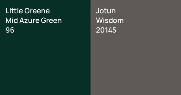 Little Greene Mid Azure Green vs. Jotun Wisdom comparison