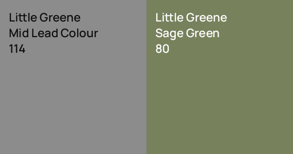 Little Greene Mid Lead Colour vs. Little Greene Sage Green comparison