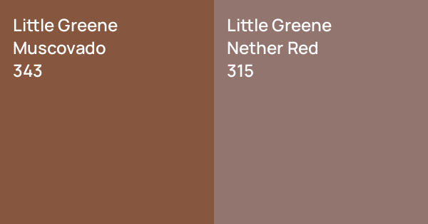 Little Greene Muscovado vs. Little Greene Nether Red comparison