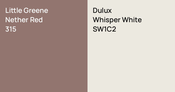 Little Greene Nether Red vs. Dulux Whisper White comparison