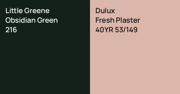 Little Greene Obsidian Green vs. Dulux Fresh Plaster comparison