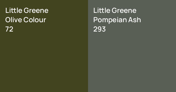Little Greene Olive Colour vs. Little Greene Pompeian Ash comparison