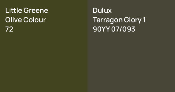 Little Greene Olive Colour vs. Dulux Tarragon Glory 1 comparison