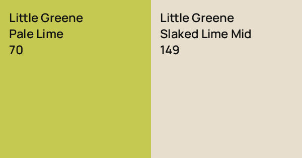 Little Greene Pale Lime vs. Little Greene Slaked Lime Mid comparison