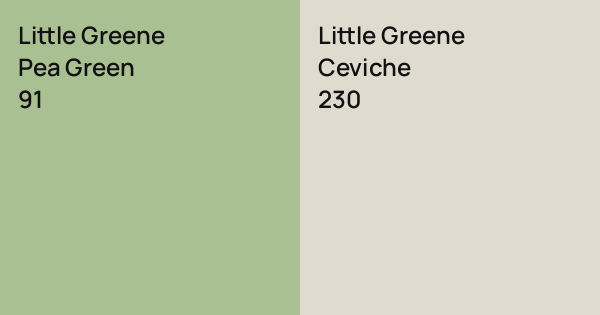 Little Greene Pea Green vs. Little Greene Ceviche comparison
