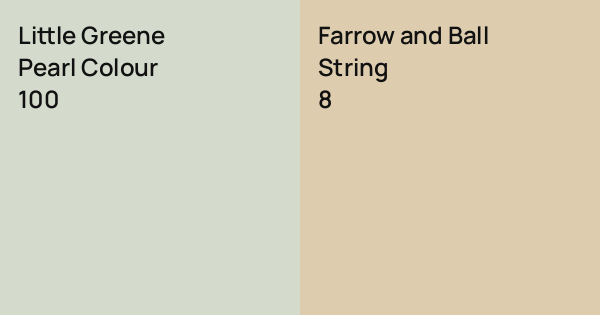 Little Greene Pearl Colour vs. Farrow and Ball String comparison