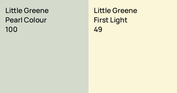 Little Greene Pearl Colour vs. Little Greene First Light comparison