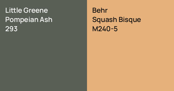 Little Greene Pompeian Ash vs. Behr Squash Bisque comparison