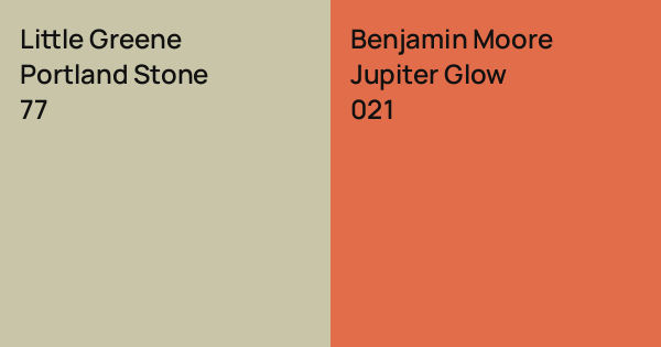 Little Greene Portland Stone vs. Benjamin Moore Jupiter Glow comparison