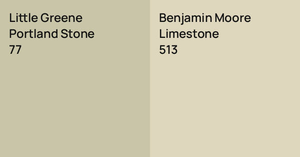 Little Greene Portland Stone vs. Benjamin Moore Limestone comparison