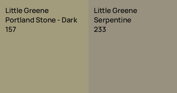 Little Greene Portland Stone - Dark vs. Little Greene Serpentine comparison
