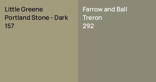 Little Greene Portland Stone - Dark vs. Farrow and Ball Treron comparison