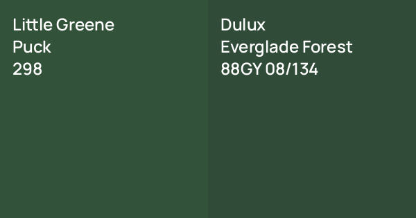 Little Greene Puck vs. Dulux Everglade Forest comparison