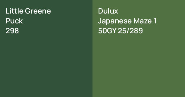 Little Greene Puck vs. Dulux Japanese Maze 1 comparison