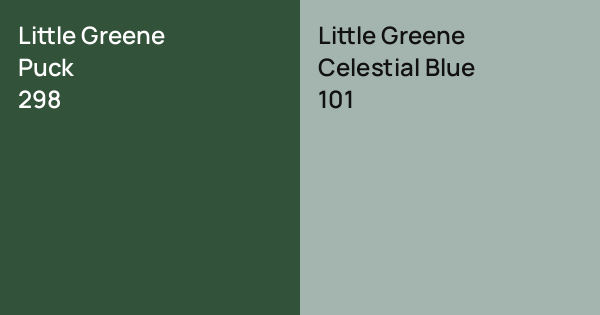 Little Greene Puck vs. Little Greene Celestial Blue comparison