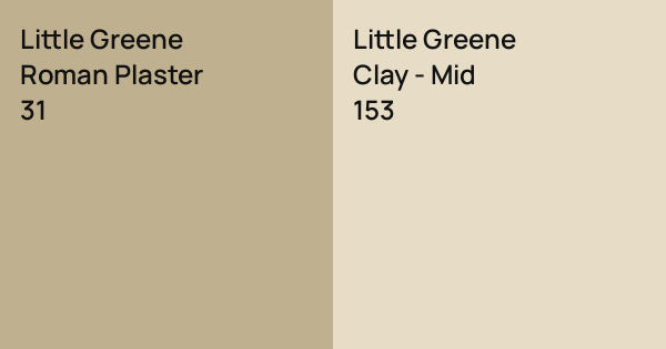 Little Greene Roman Plaster vs. Little Greene Clay - Mid comparison