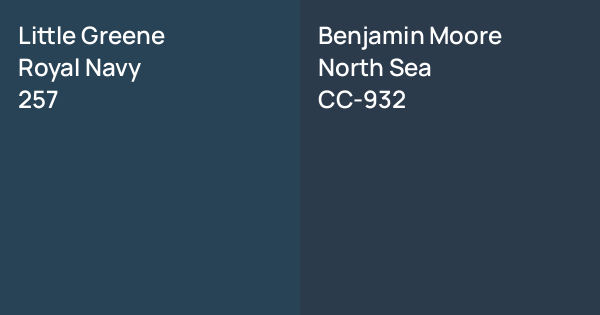 Little Greene Royal Navy vs. Benjamin Moore North Sea comparison